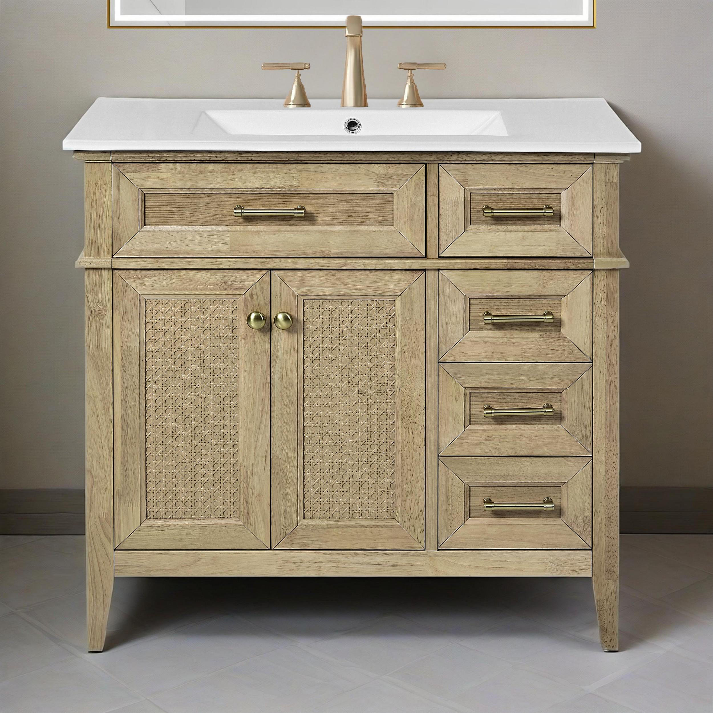 Red Barrel Studio® 36" Bathroom Vanity With Ceramic Sink, 2 Soft Close ...