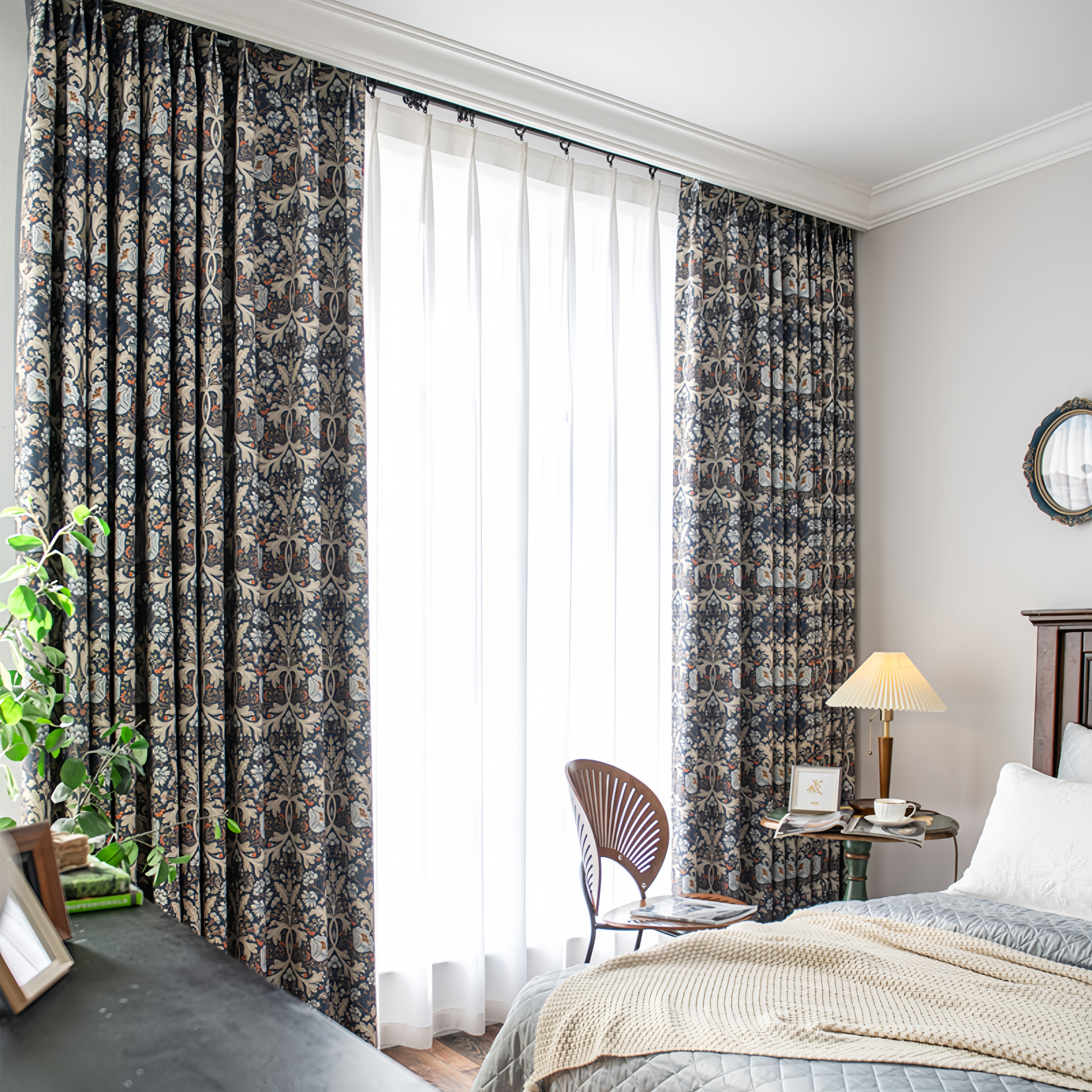 Visionary Home Room Darkening Floral Cotton Blend Curtain Pair (Set of ...