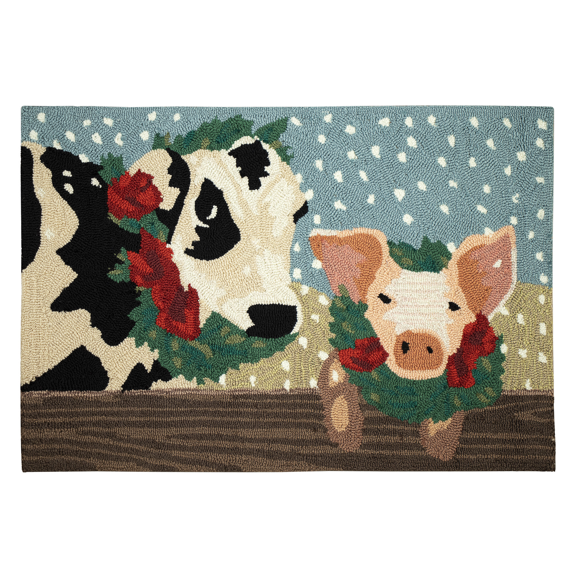 The Holiday Aisle® Chere Farm 30" x 20" Indoor Outdoor Door Mat ...
