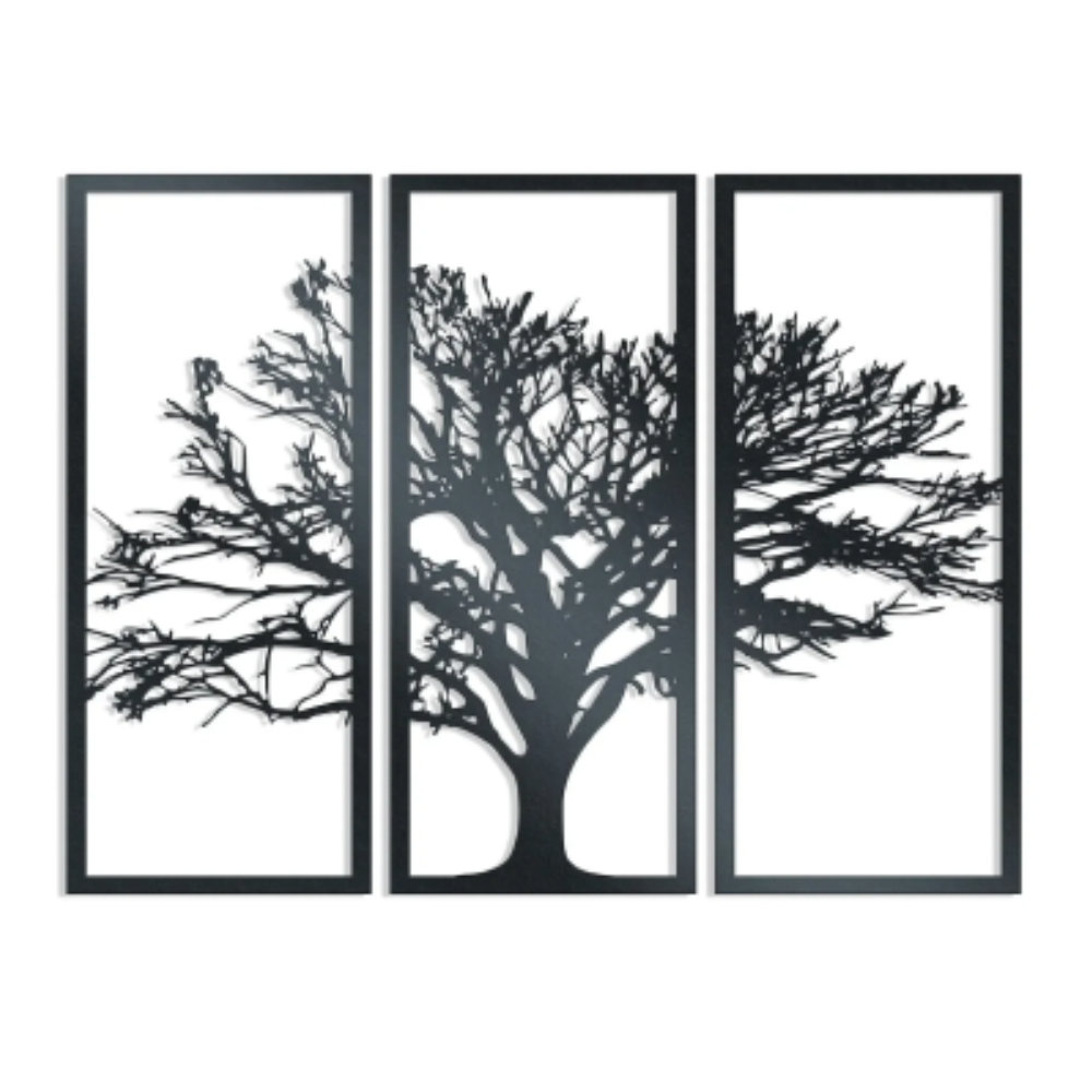 Ebern Designs ONYX-Tree Wall Decoration Set of 3-Black- | Wayfair.co.uk