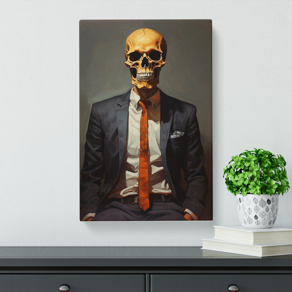 Happy Larry Skeleton in a Suit Painting No.5 | Wayfair.co.uk