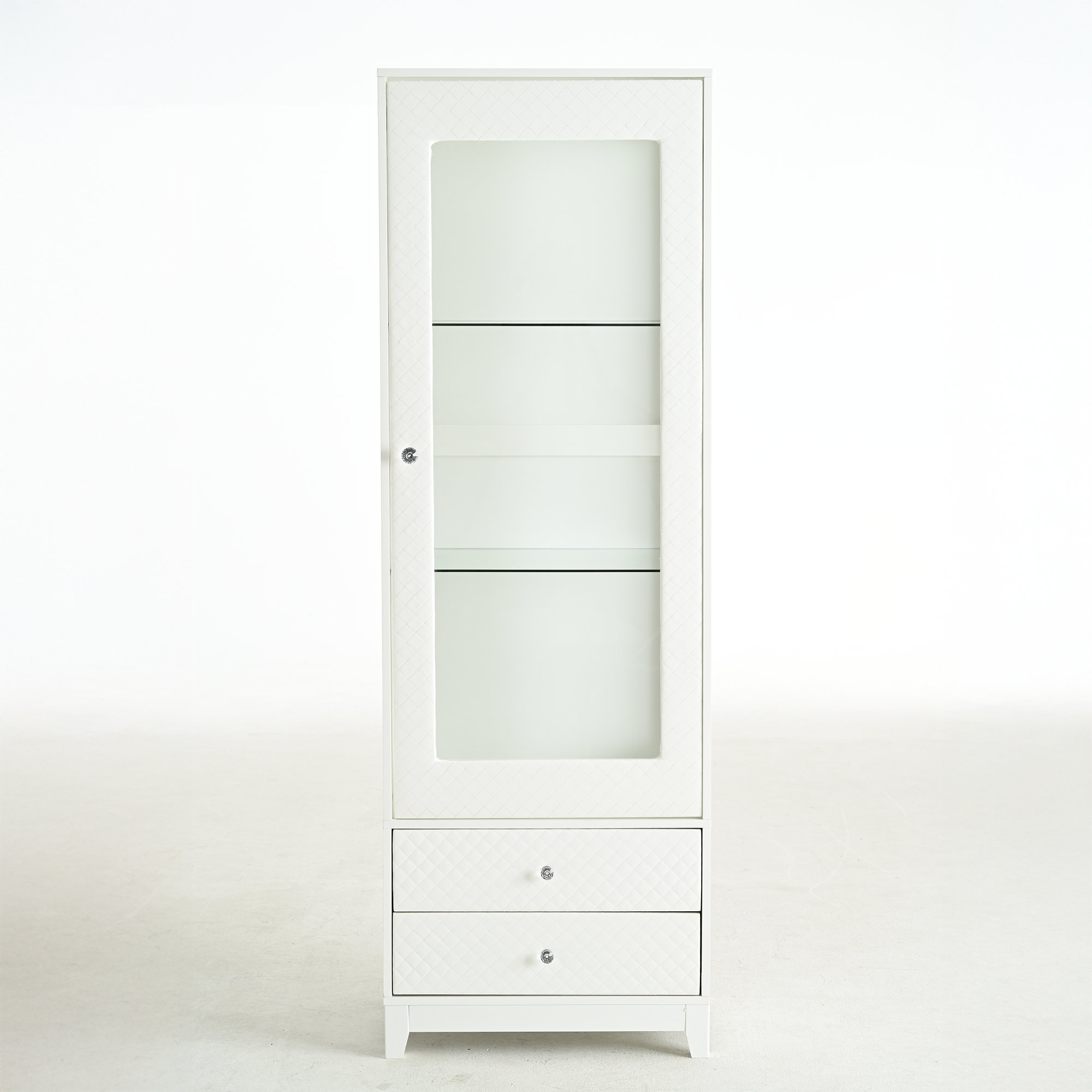 Ivy Bronx Freestanding 71'' Display Hamer with 2 Storage Drawers ...