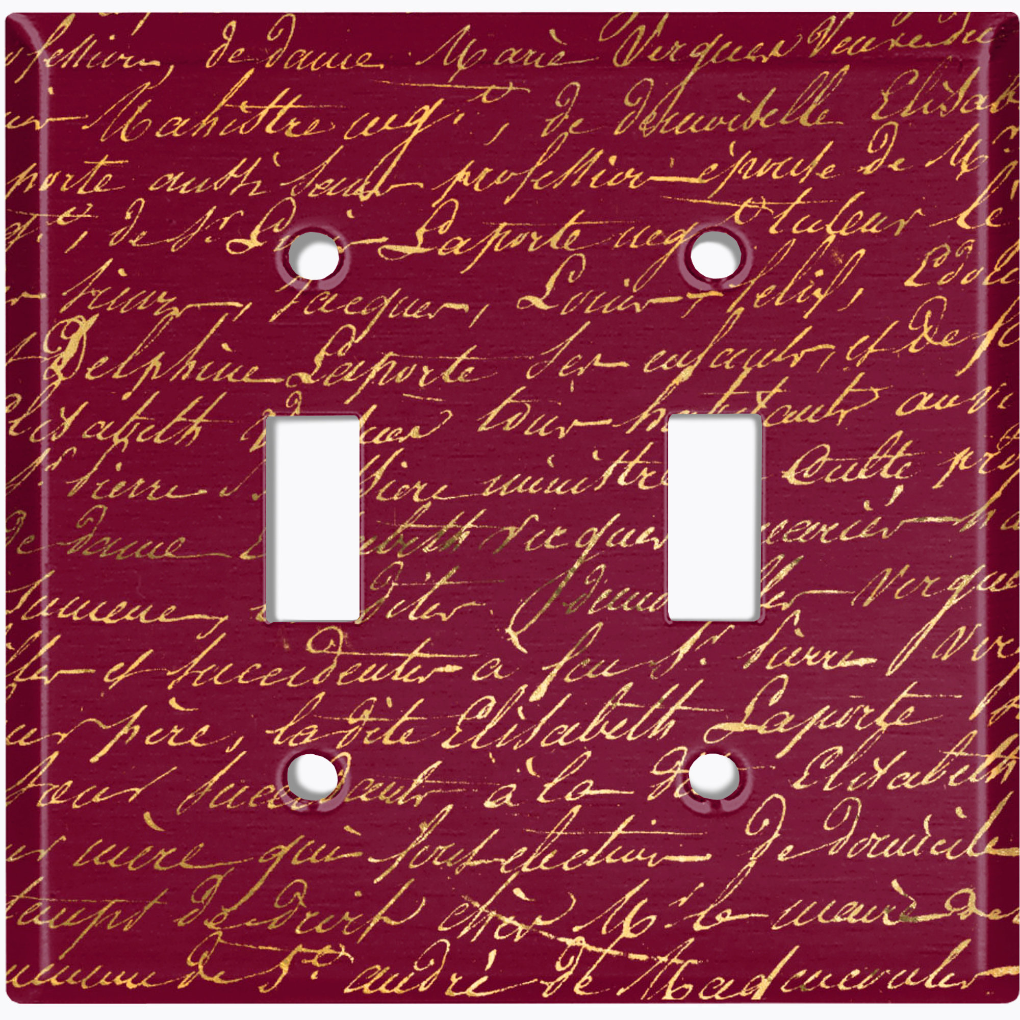 WorldAcc Maroon Red Letter Yellow Caligraphy 3 Gang Toggle Light Switch ...