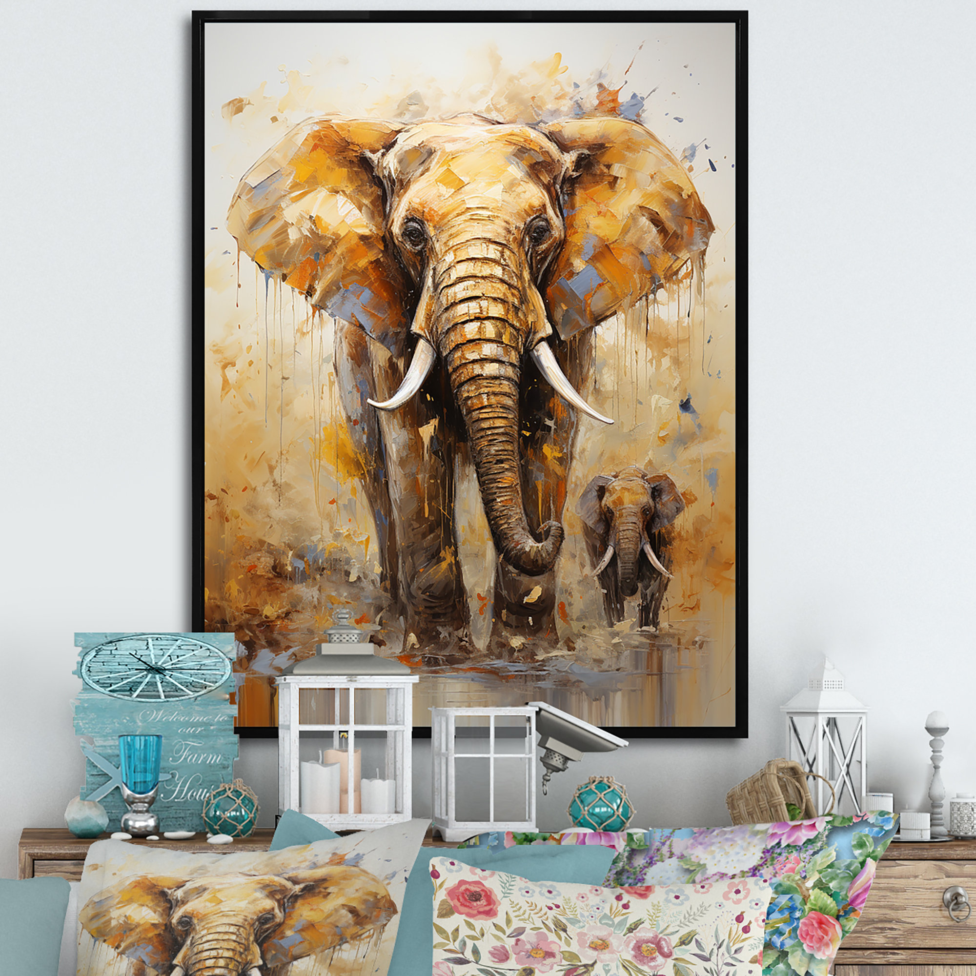 Bungalow Rose Elephant Symbolic Strength Dreams - Elephant Wall Art ...