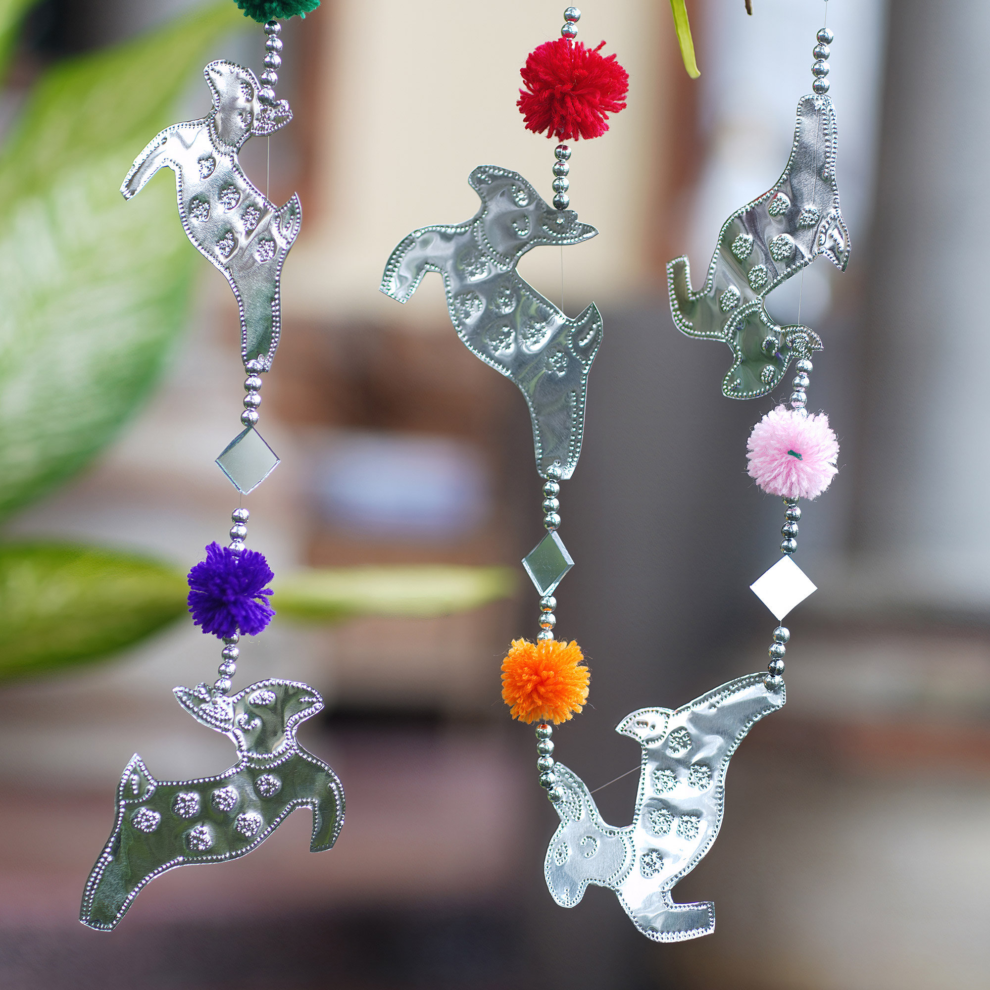 The Holiday Aisle® 43" White Pom Pom Novelty Garland - Wayfair Canada