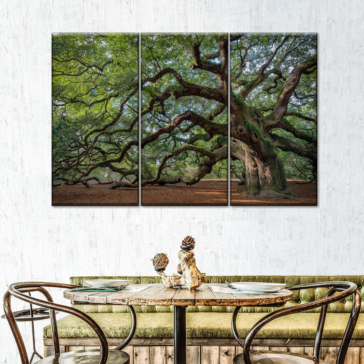 Millwood Pines Angel Oak Tree Wall Art Multi Piece Canvas Print ...