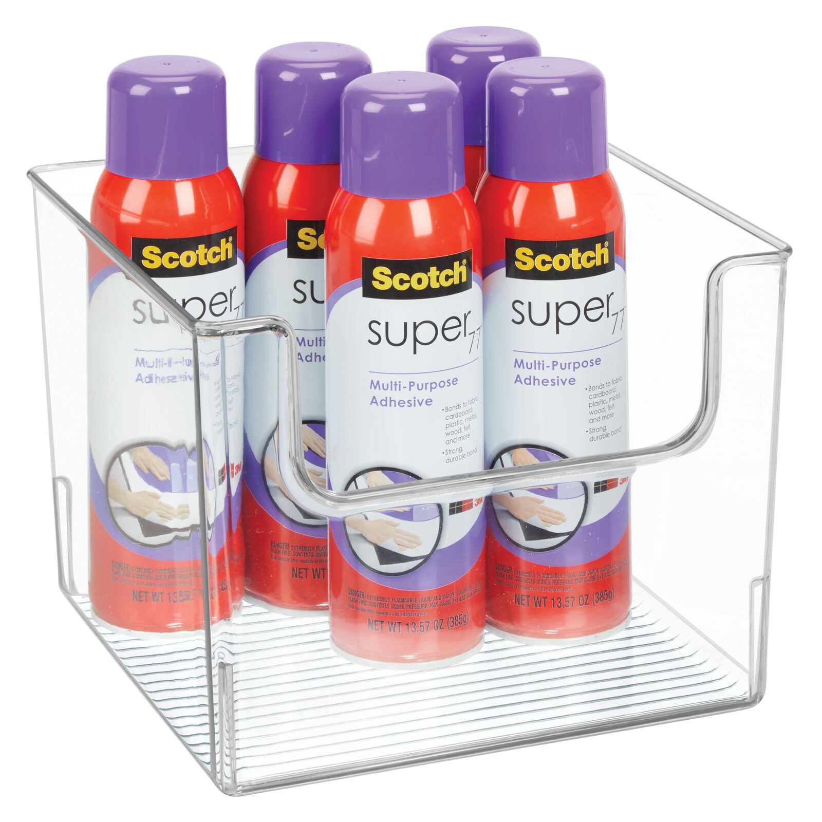 mDesign Office Plastic Storage Organizer Bin with Open Top Front, Clear ...