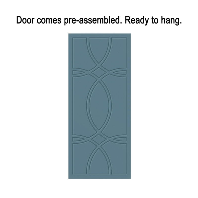 Calhome Hollow Paneled Painted with Installation Hardware Kit Barn Door ...