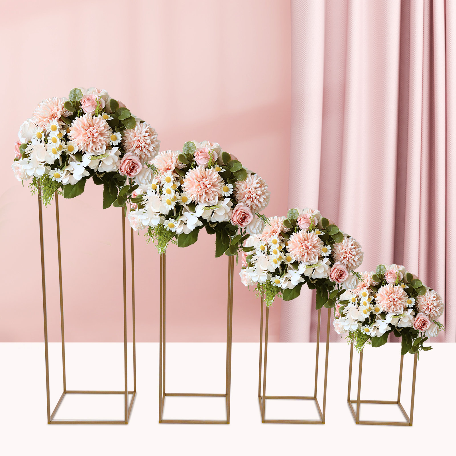 Mercer41 4Pcs Metal Flower Stand For Wedding Table Centerpieces ...