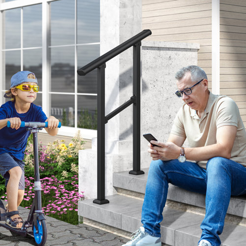 HOMLUX Lovmor Hand Rails for Outdoor Steps, Wrought Iron Railing, Porch ...