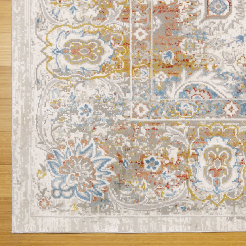 Gertmenian Crius Cymas Ivory Gray/Ivory/Rust/Blue Transitional Floral ...