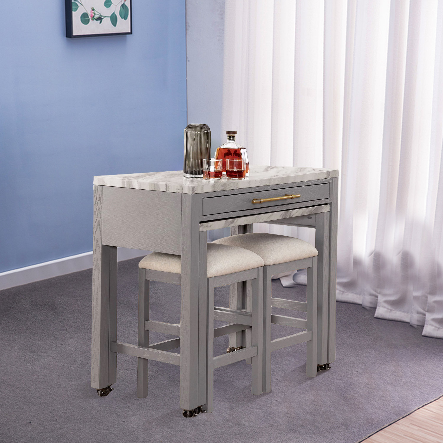 Red Barrel Studio® 14" Width Wood Padded Counter Height Stools | Wayfair