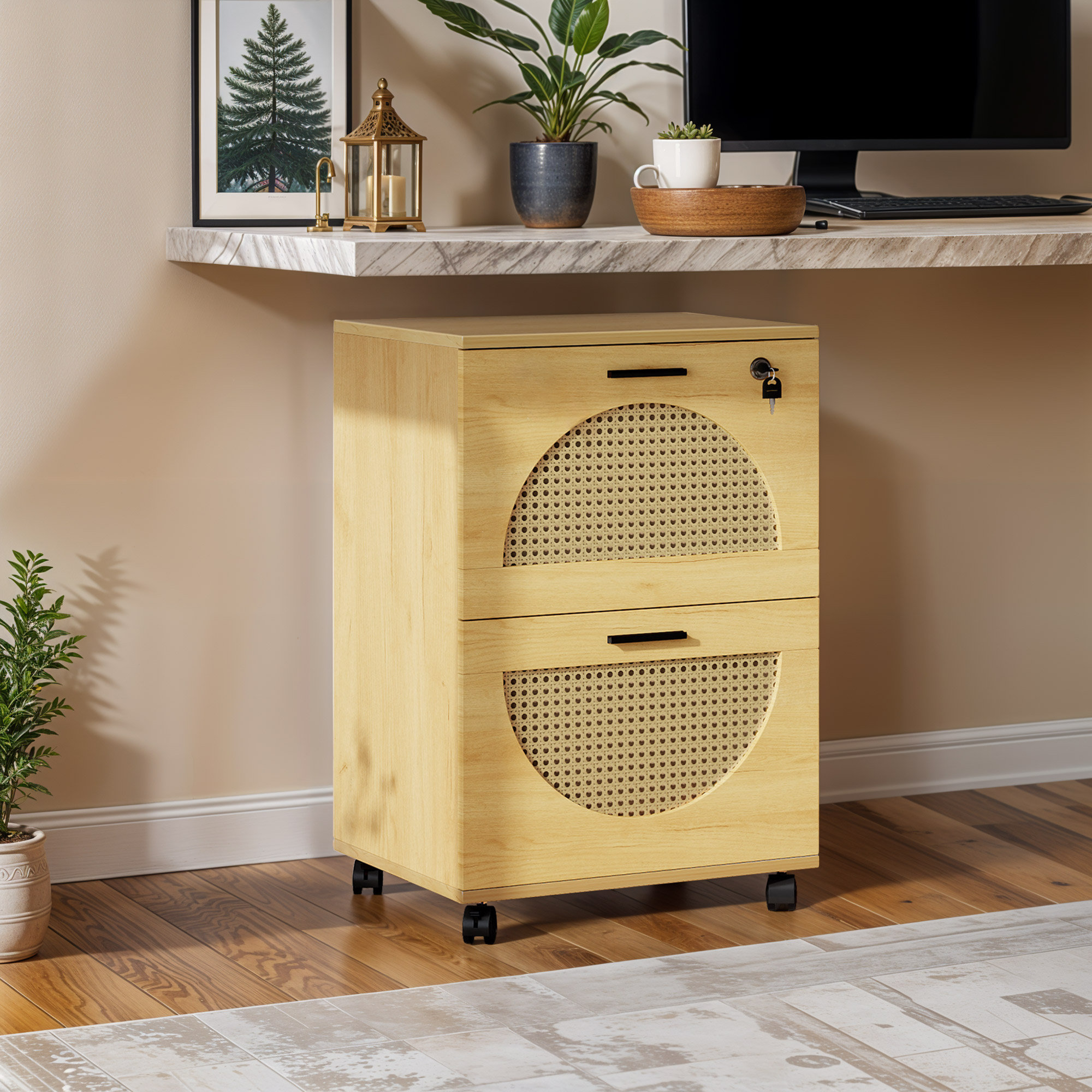 Bay Isle Home™ Filing Cabinet With Lock & Wheels - Wayfair Canada