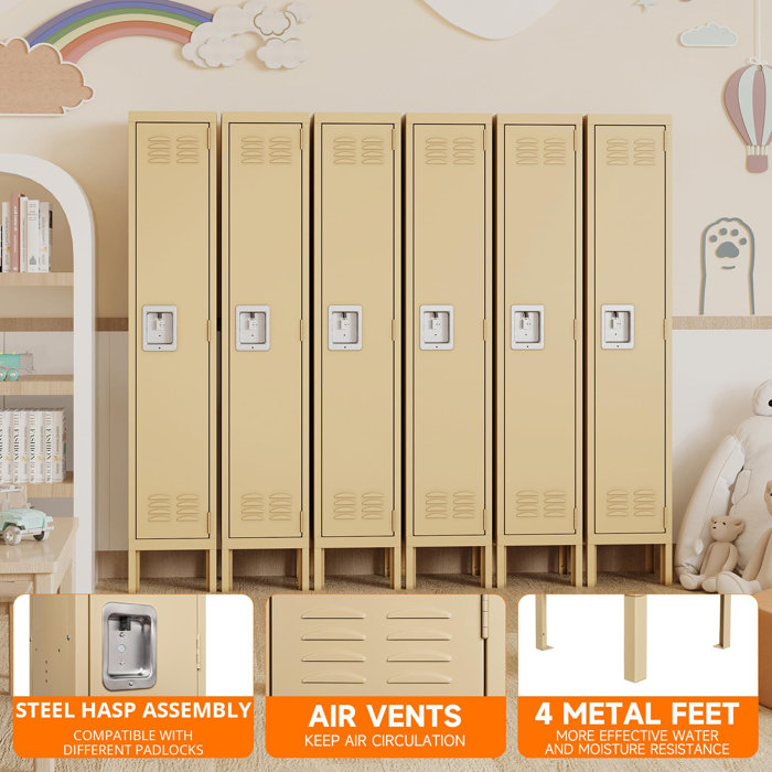 Steelcube Metal 1 - Tier 12'' Gym & Locker Room Locker with Padlock ...