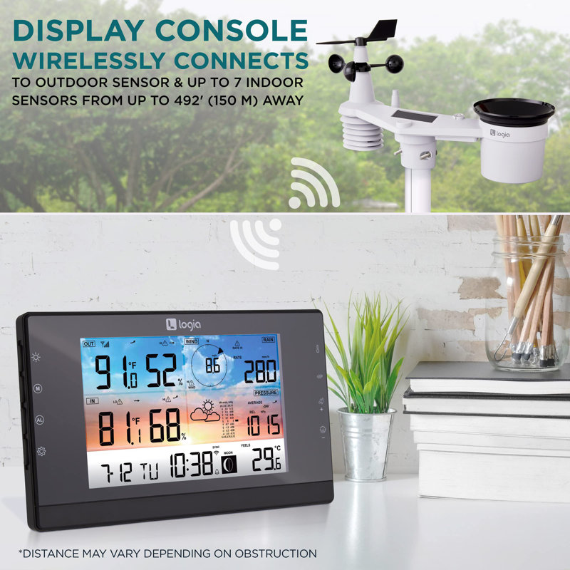 Logia 4.4'' Solar Powered Wireless Outdoor Weather Station | Wayfair