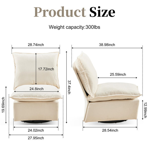 Latitude Run® Set Of 2 Swivel Accent Chair With Rocking & 360° Rotation ...