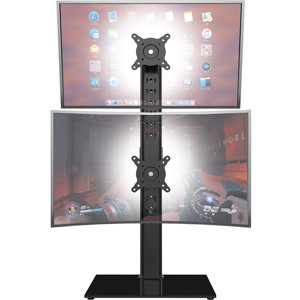Inbox Zero Dual Monitor Stand - Vertical Stack Screen Free-Standing ...