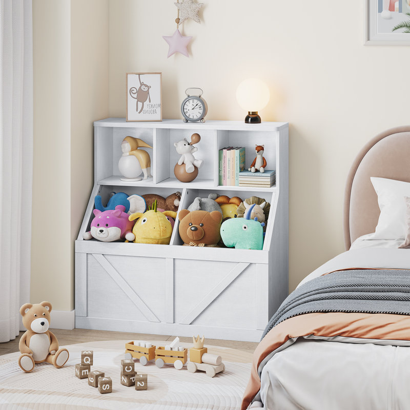 Blue Elephant Solid Wood 89.9Cm Toy Storage in White | Wayfair.co.uk