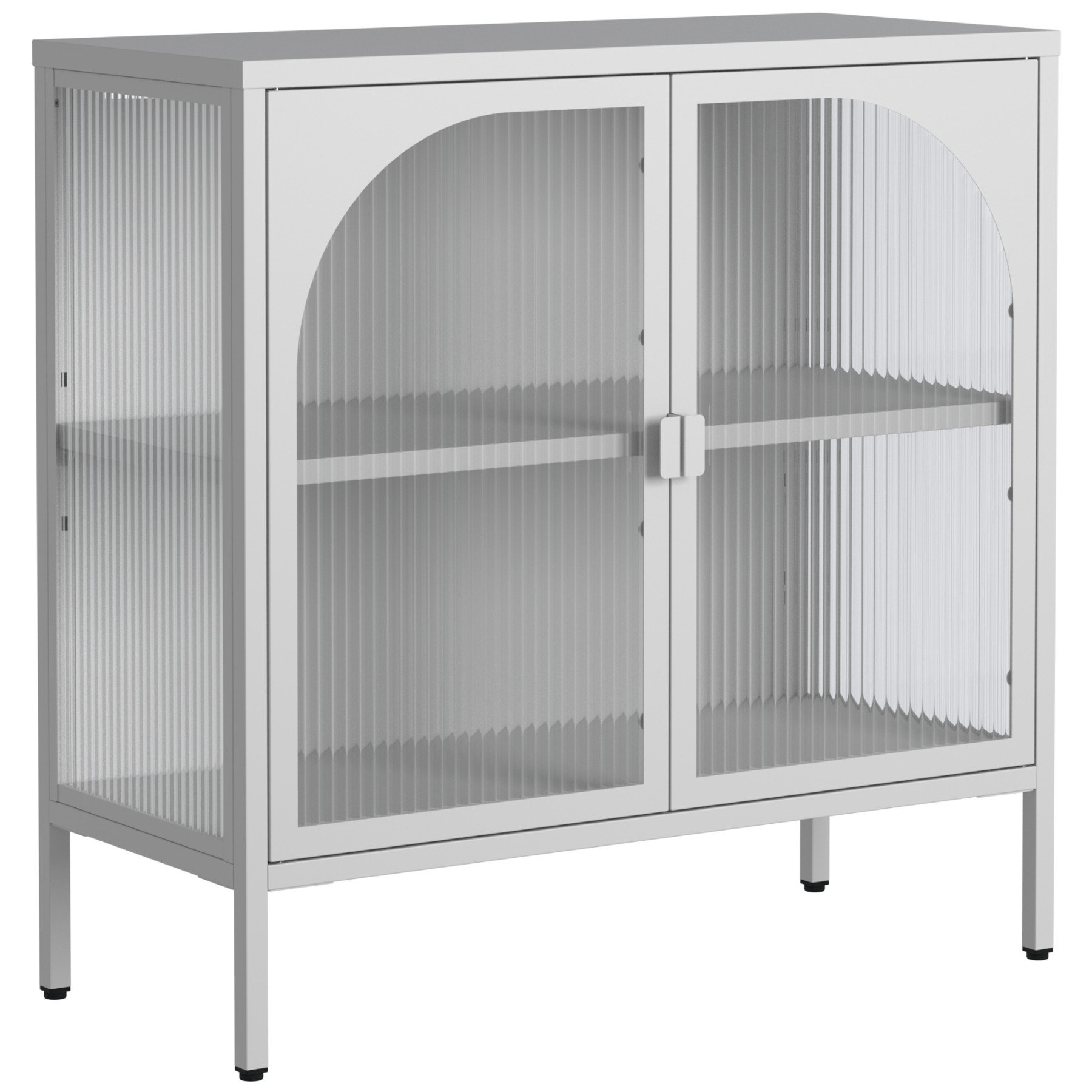 Ebern Designs Metal Accent Storage Cabinet with 2 Glass doors | Wayfair