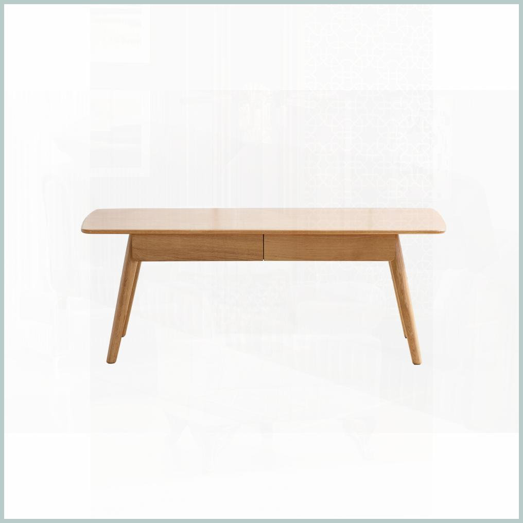 George Oliver North American FAS Solid Oak Coffee Table with 2 Drawers ...