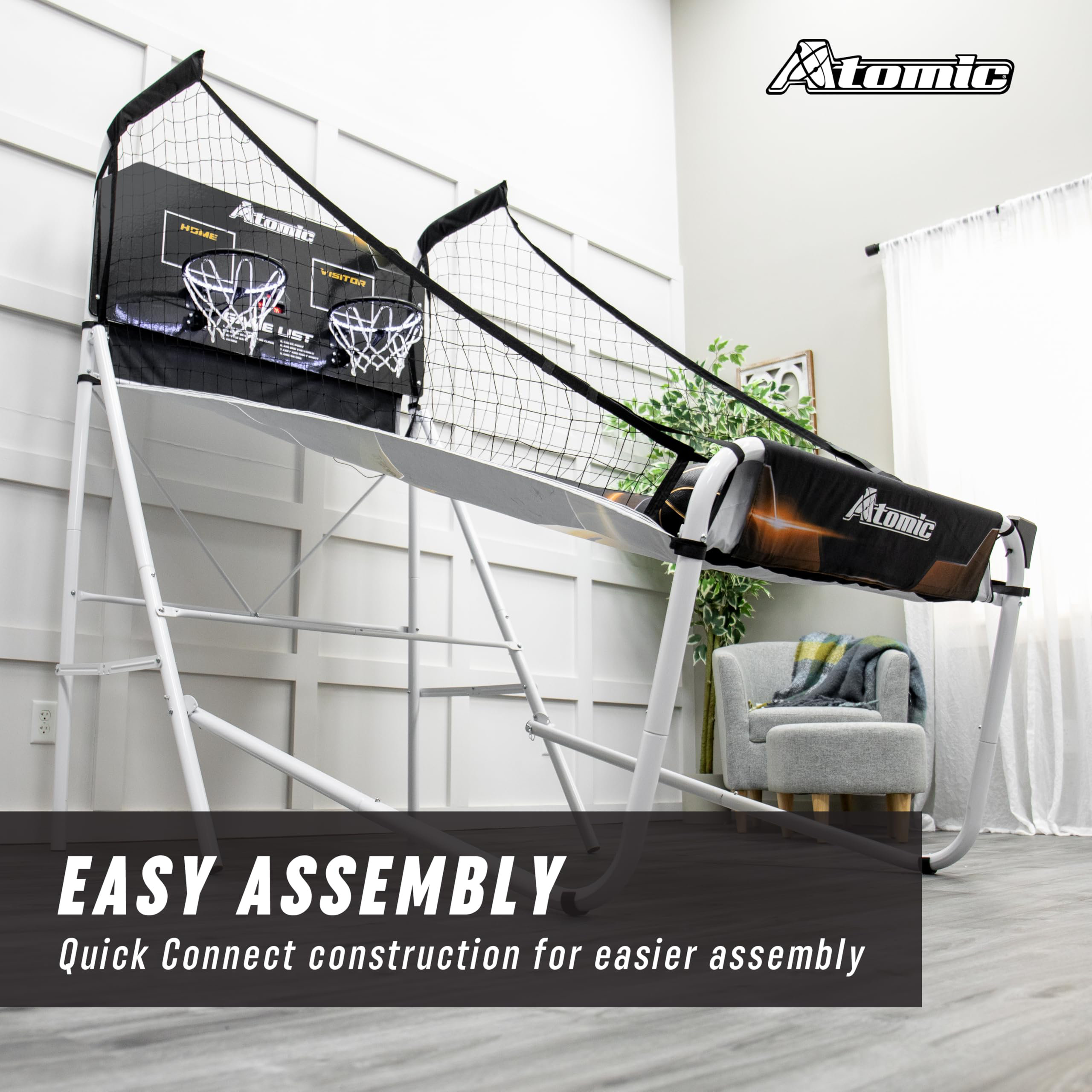 JETEHO Gold Arcade Basketball Game, Bright LED Rims, With 4 Rubber ...