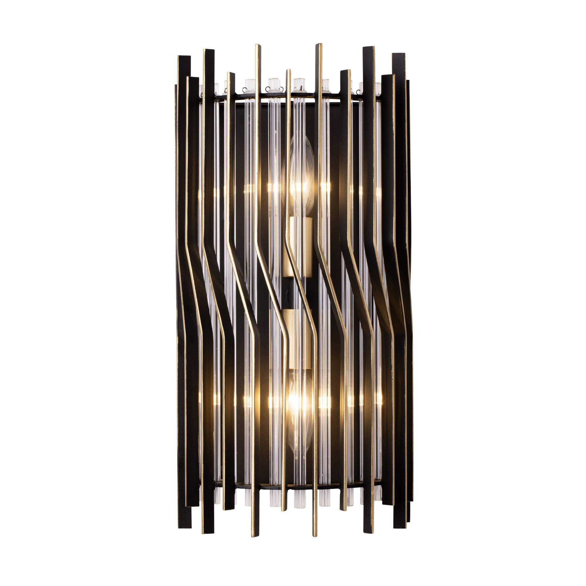 Varaluz Smithsonian Park Row 2-Lt Sconce - Matte Black/French Gold ...