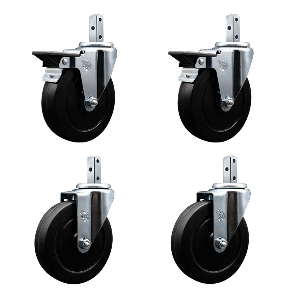 Service Caster 4 Piece Soft Rubber Caster Set | Wayfair
