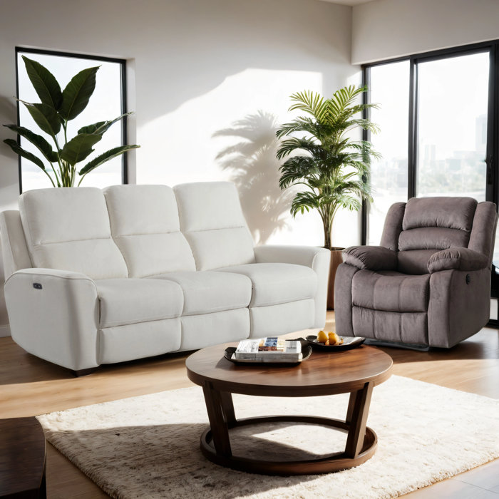 Latitude Run® 2- Piece Modern Comfortable Power Push Button Reclining ...