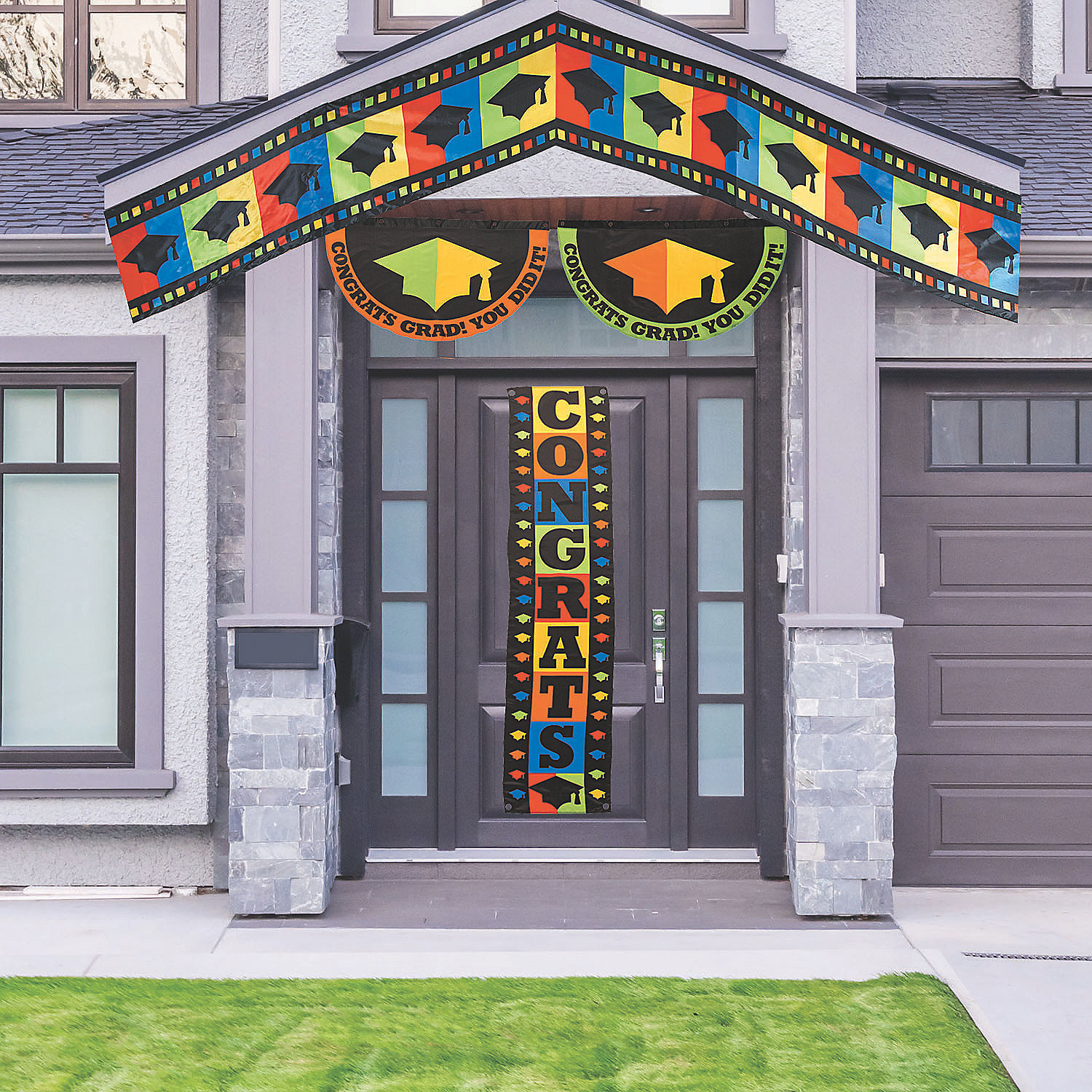 The Holiday Aisle® Graduation Outdoor Decorating Kit Door Mural | Wayfair