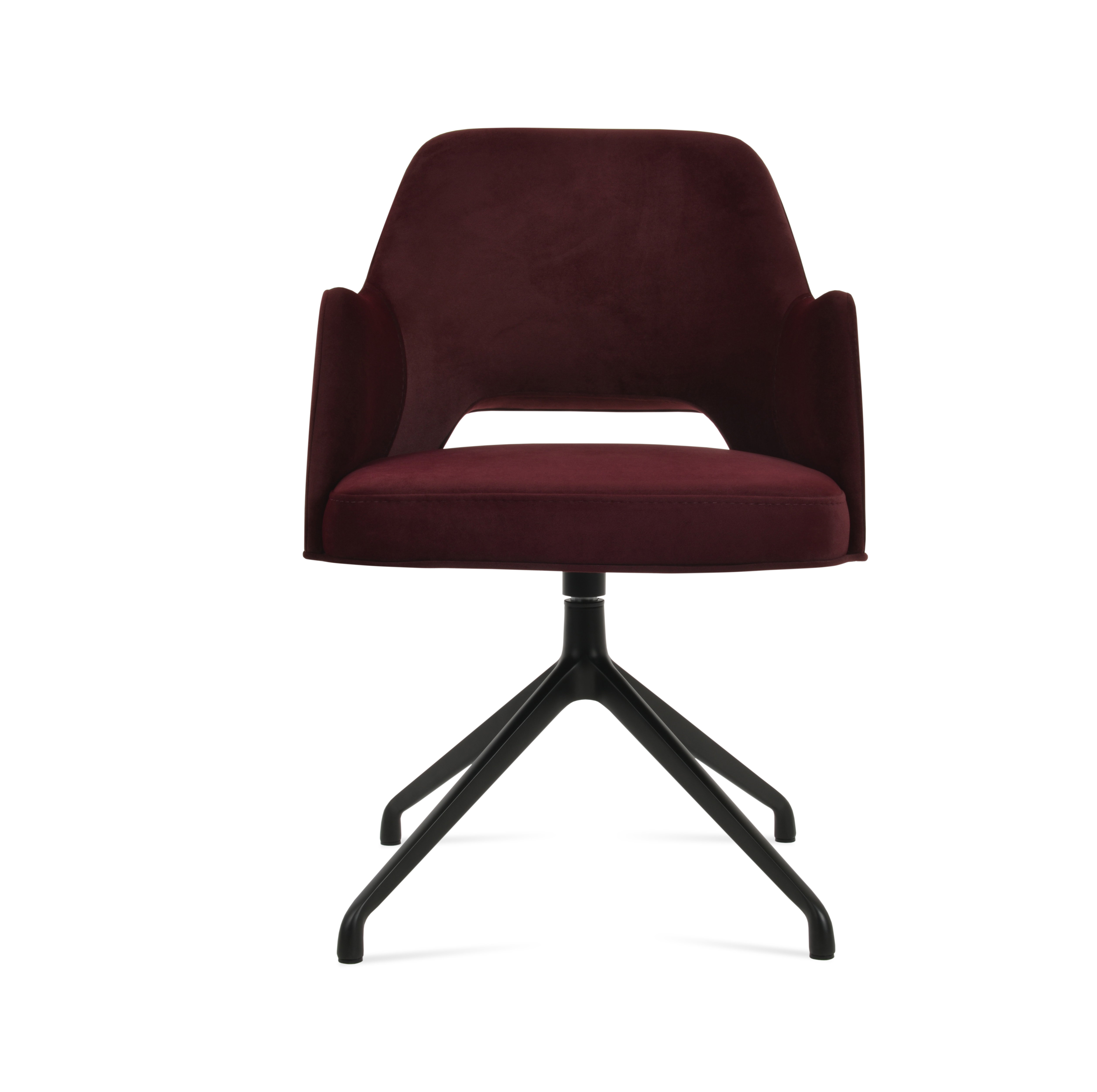 sohoConcept Marash Arm Spider Swivel Dining Chair in Cherry Velvet ...