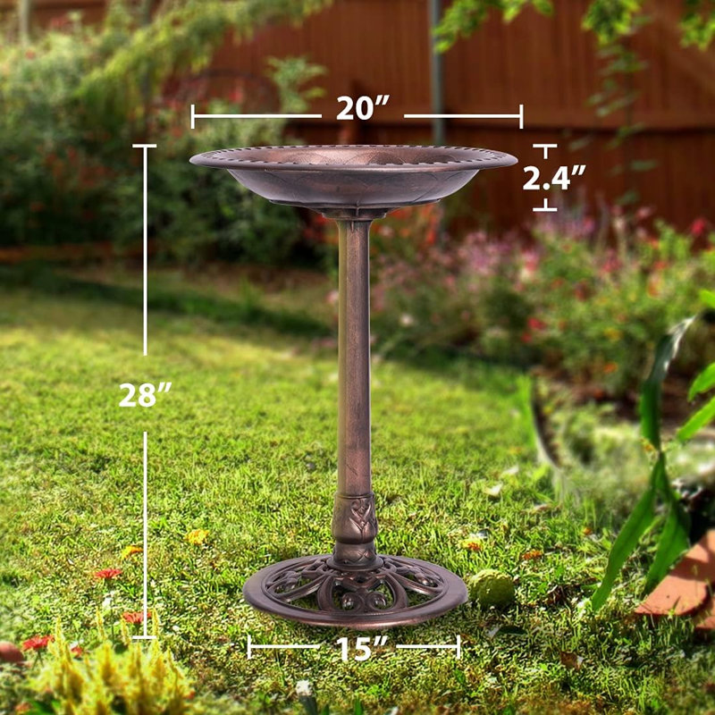Charlton Home® Demetrion Polyresin Birdbath & Reviews | Wayfair