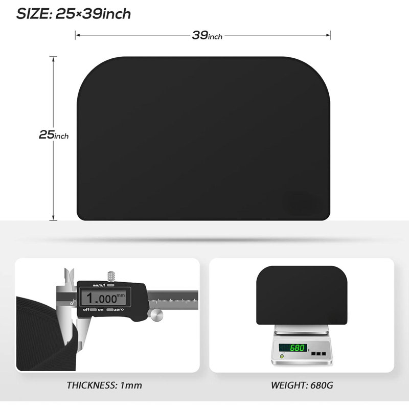 Symple Stuff Fireproof Indoor Fireplace Mat,Black, 25×39 Inch | Wayfair