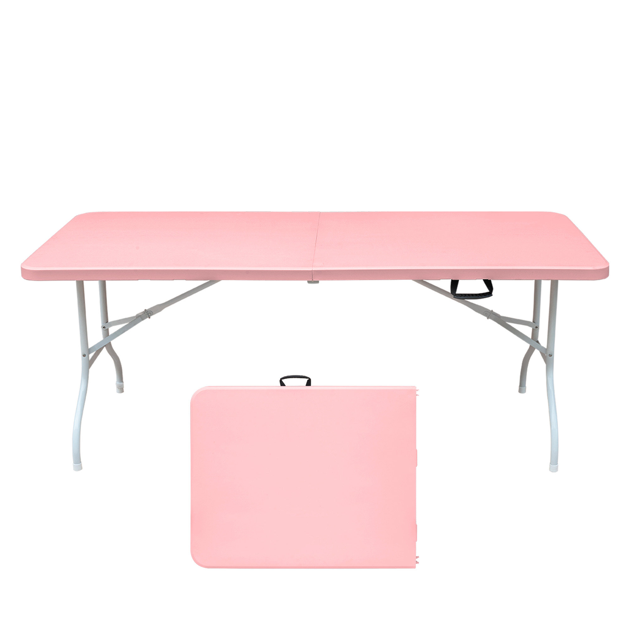 Arlmont & Co. 6Ft Folding Table, Portable Plastic Table For Camping ...
