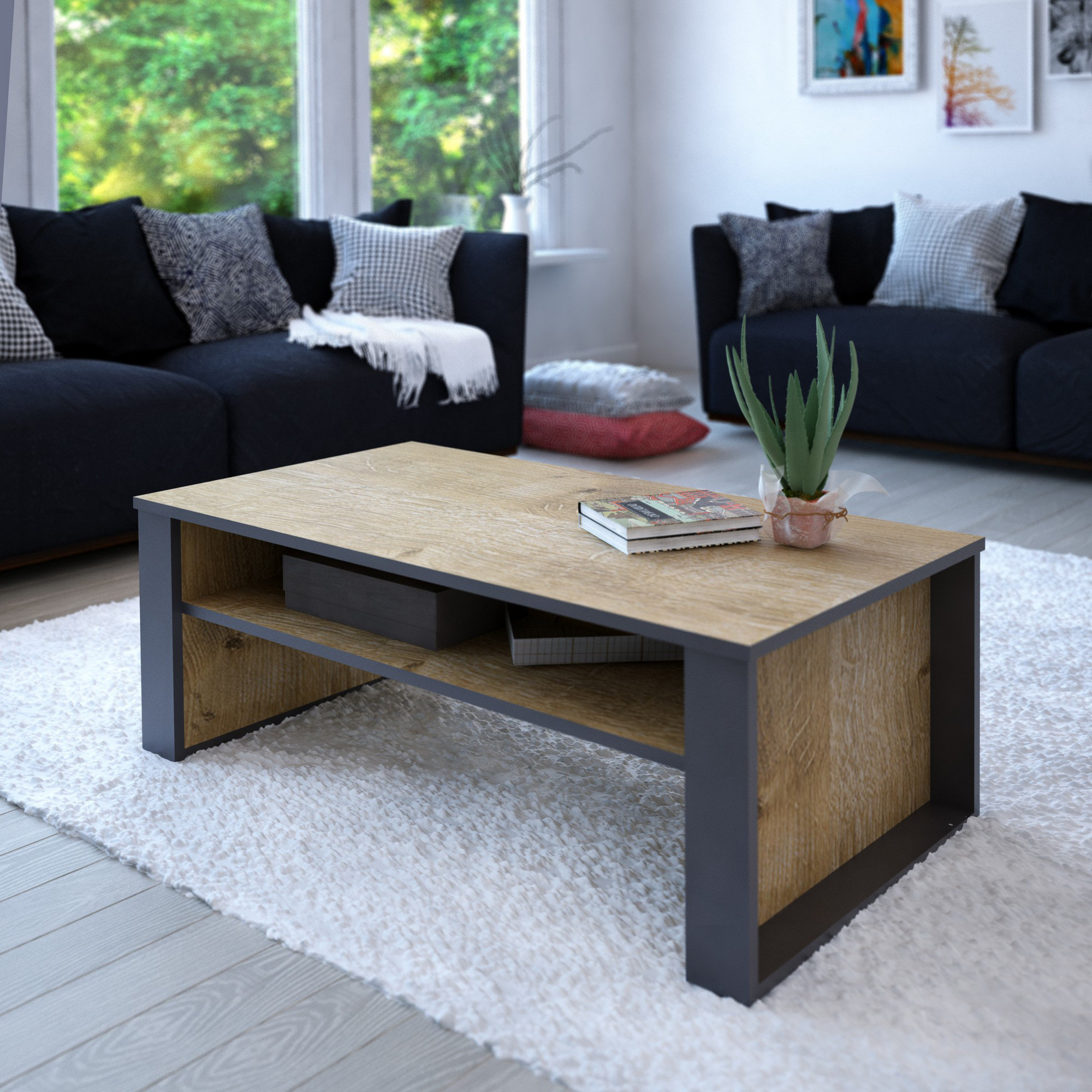 Union Rustic Halley 4 Legs Coffee Table & Reviews | Wayfair