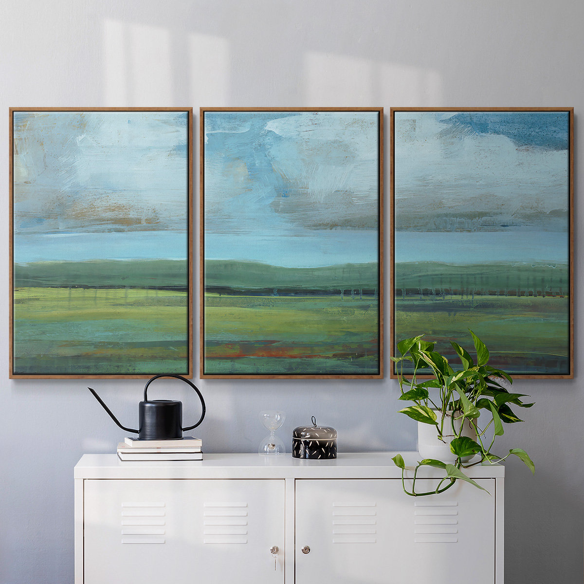 Millwood Pines Natural Viewpoint - 3 Piece Floater Frame Print on ...