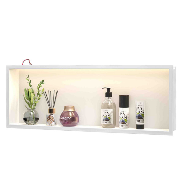 MORLOD 36"W × 12"H Stainless Steel Rectangular Recessed Shower Niche ...