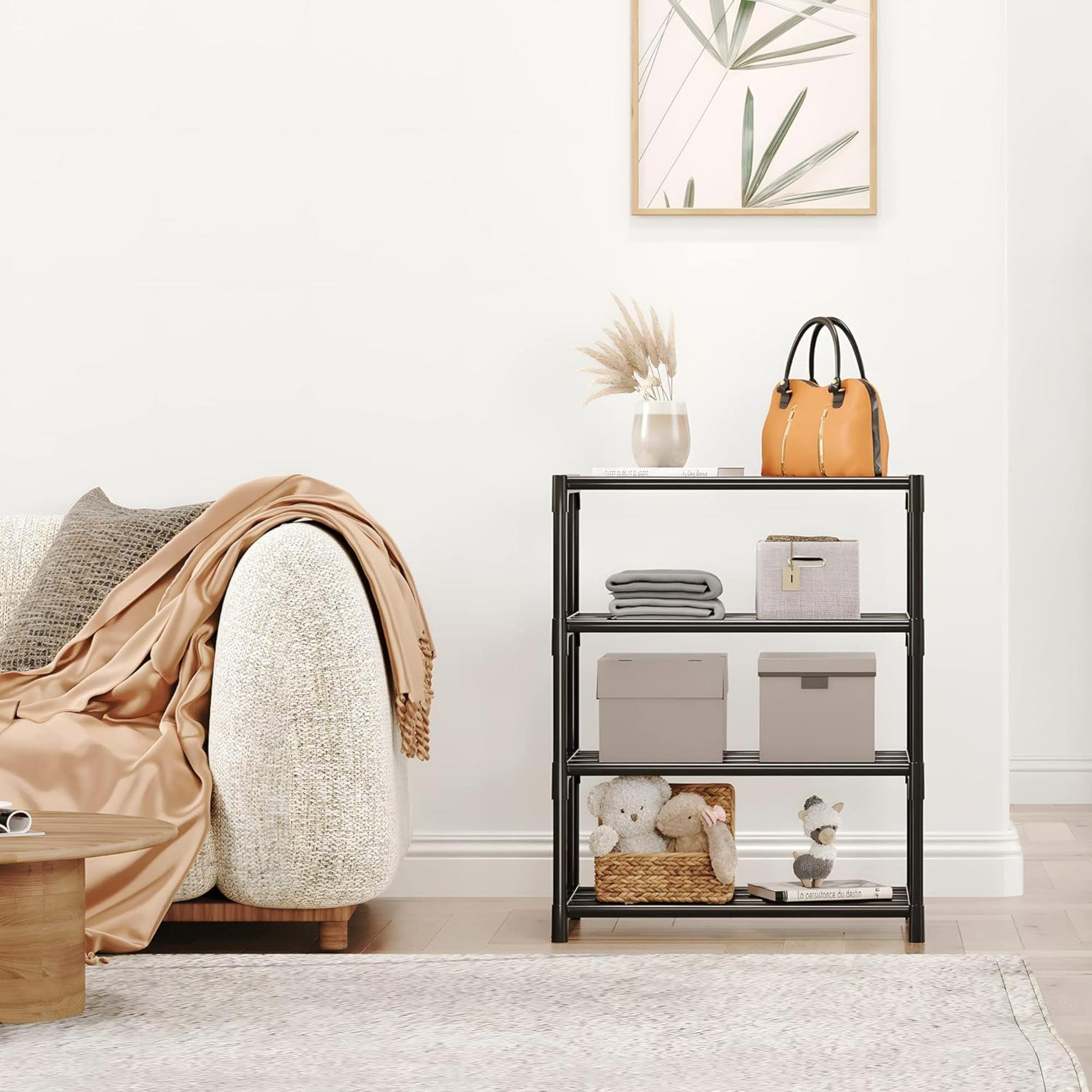 Rebrilliant 3-Tier Small Shoe Rack, Metal Stackable Kids Shoe Shelf ...