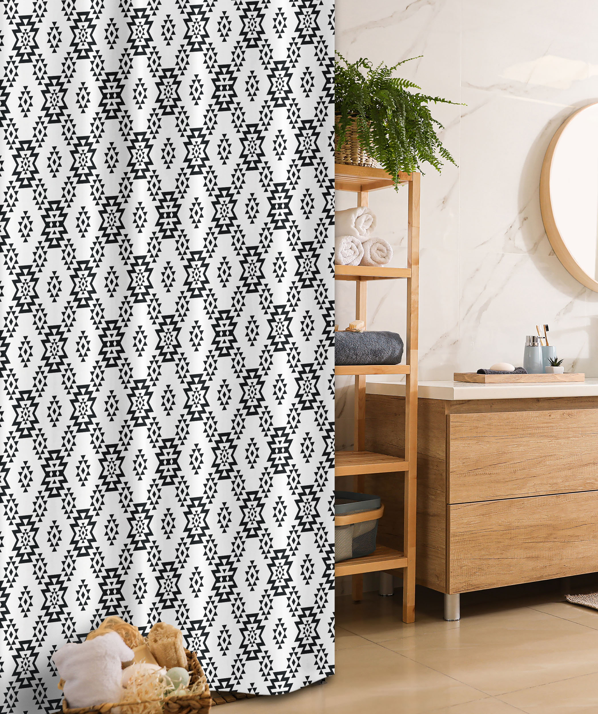 Ambesonne Stall Shower Curtain Motif and White 58517 | Wayfair