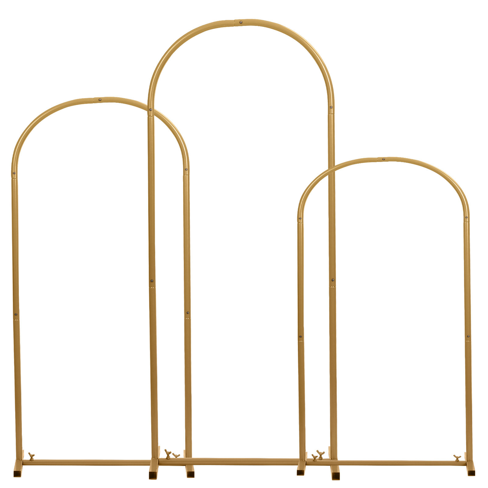 Everly Quinn Bristol Arch Backdrop Stand, 6FT, 5FT, 4FT Set of 3 Golden ...
