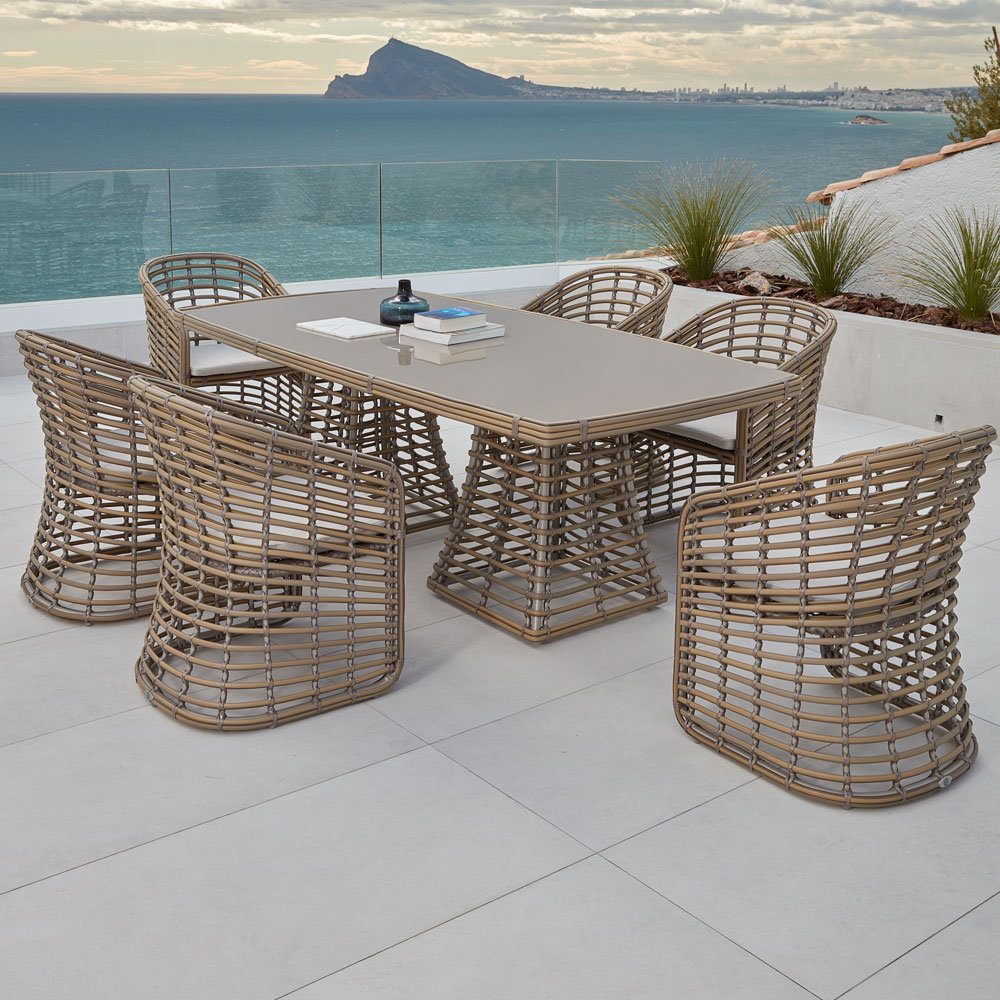Skyline Design Ruby Rectangular 6 - Person 86" Long Dining Set with ...