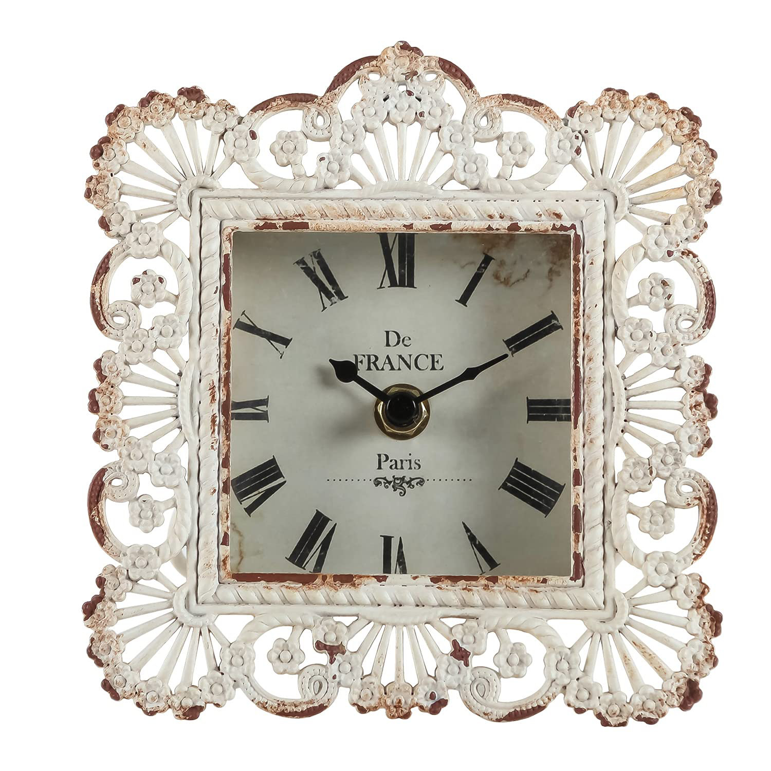 Astoria Grand Vintage Table Clock, Shabby Chic Decorative Pewter Desk ...