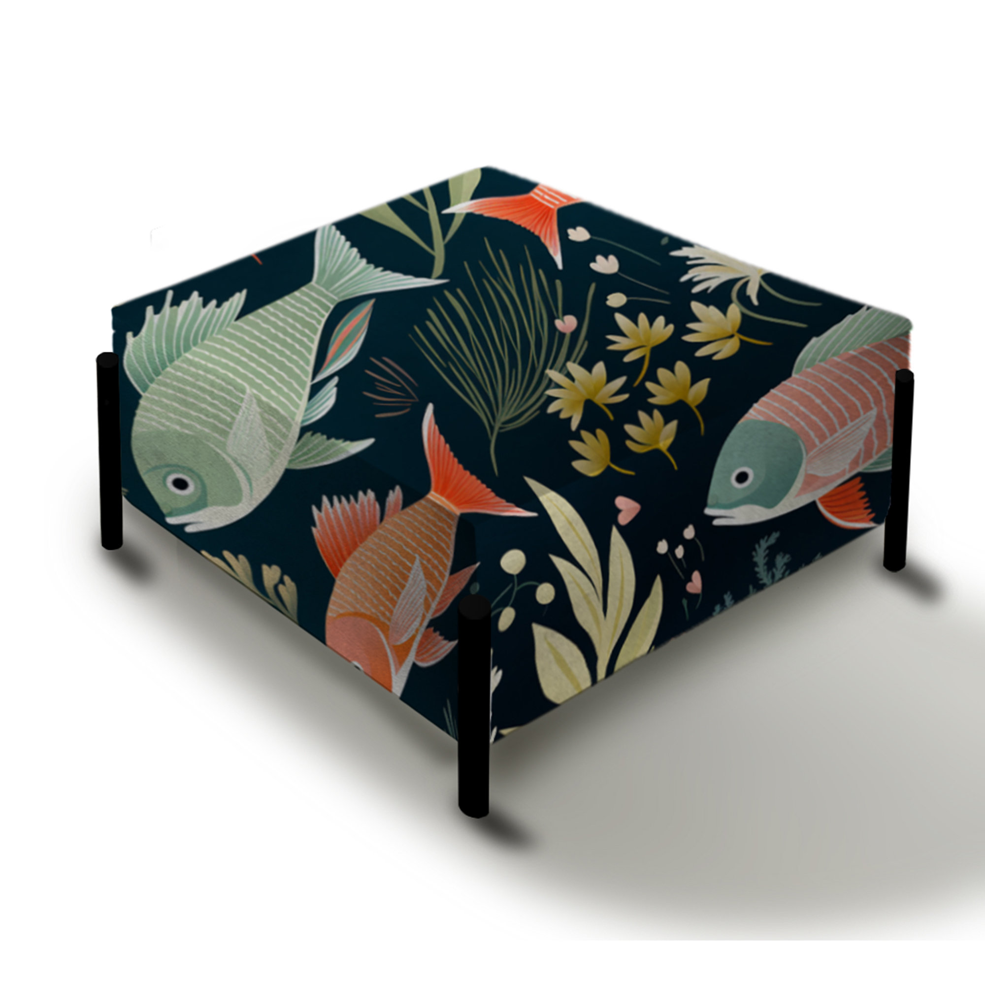 Design Art Tropical Fish Fiesta Coastal Pattern - Coastal Large Square ...