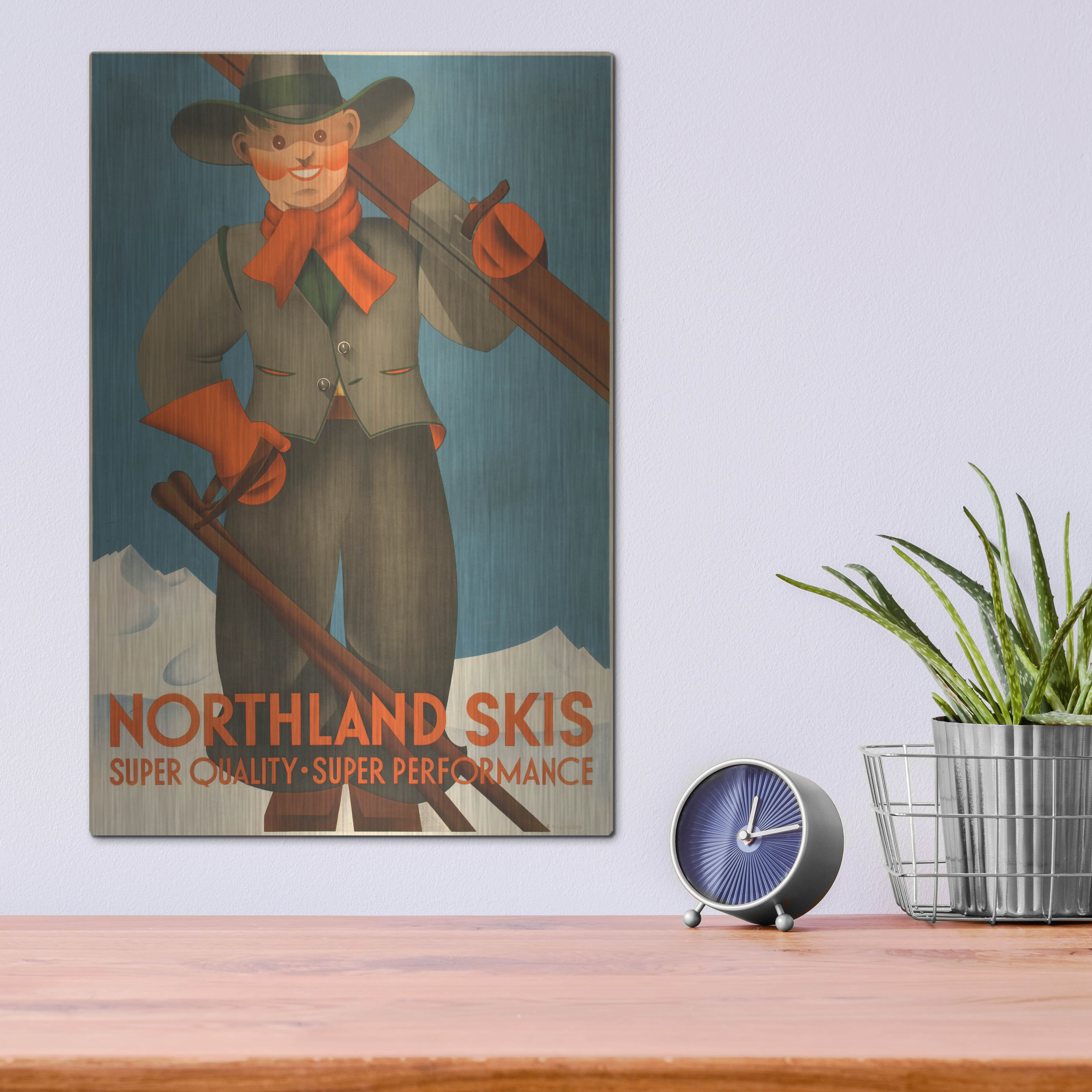 Trinx Luxe Metal Art 'Northland Skis' by Vintage Posters, Metal Wall ...