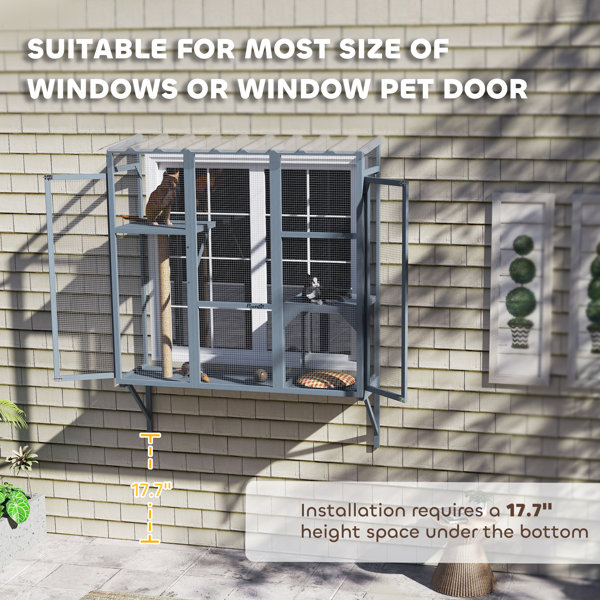 Tucker Murphy Pet™ Catio Outdoor, Cat Window Catio for 2-3 Large Indoor ...