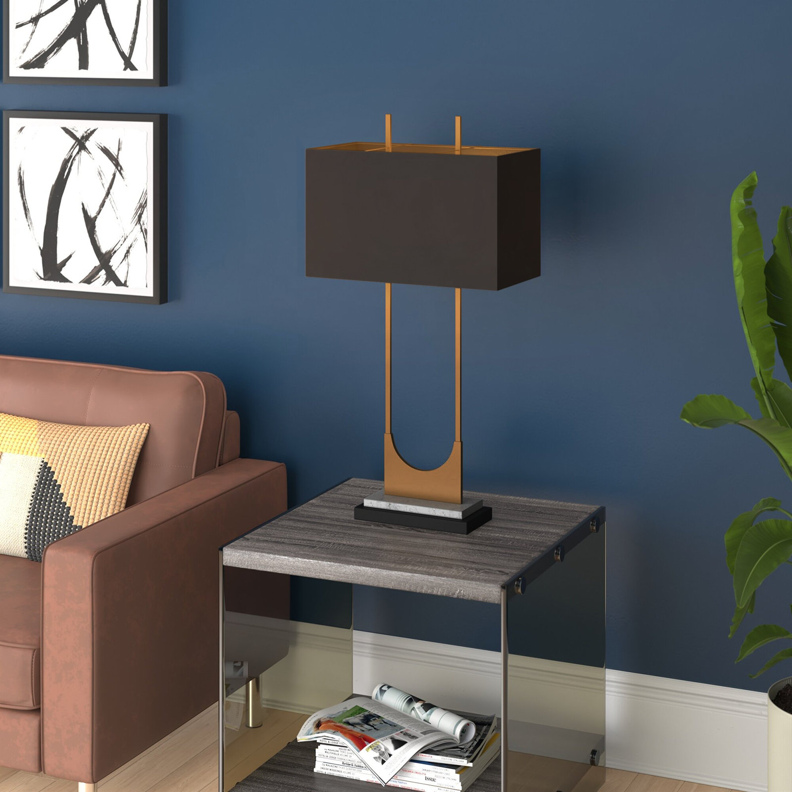 Mercury Row® Culbert 33" Bronze/Black/White Table Lamp & Reviews ...