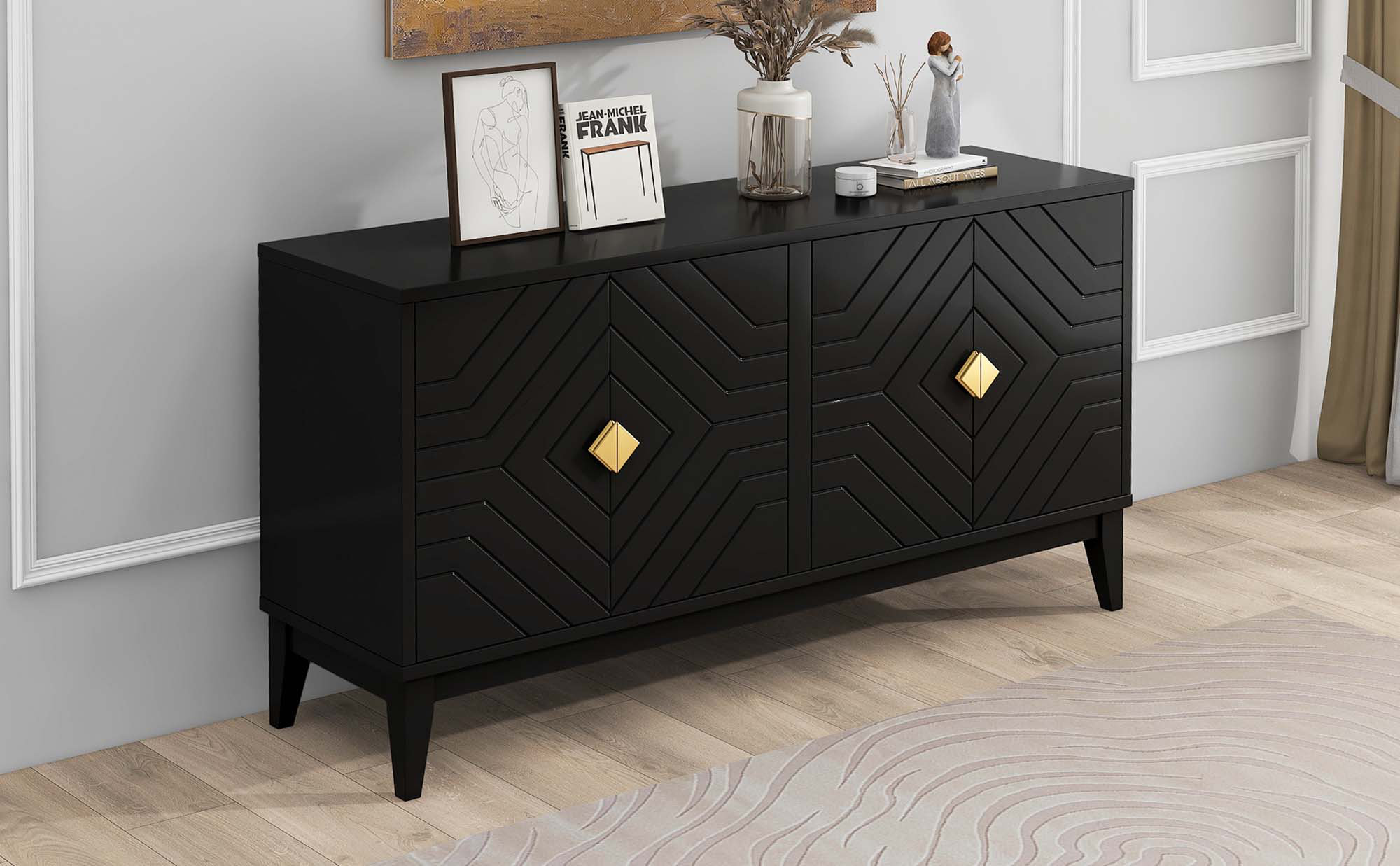 Lark Manor™ 4-Door Sideboard Storage Cabinet For Living Room And Dining ...