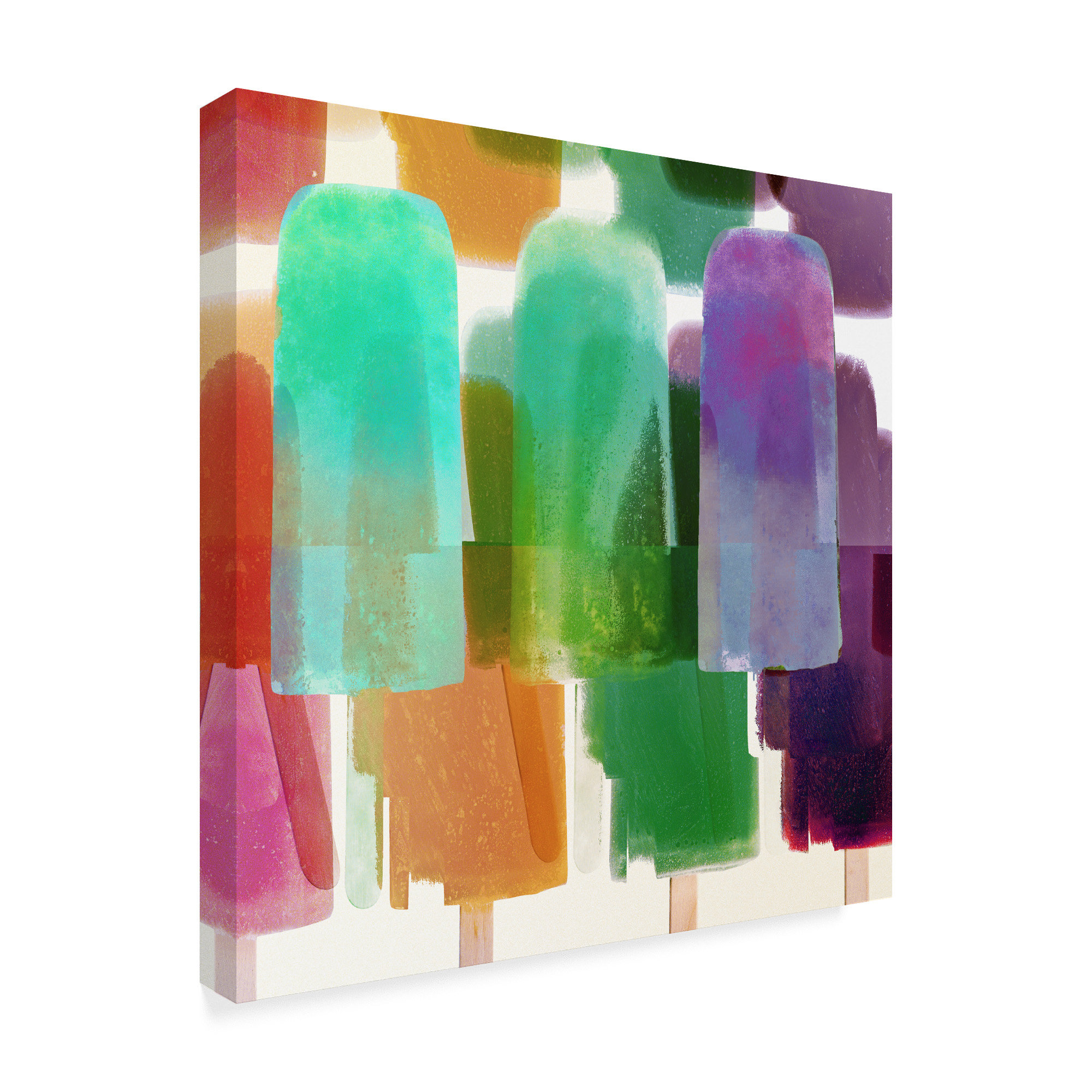 George Oliver 'Popsicles 2' Acrylic Painting Print on Wrapped Canvas ...