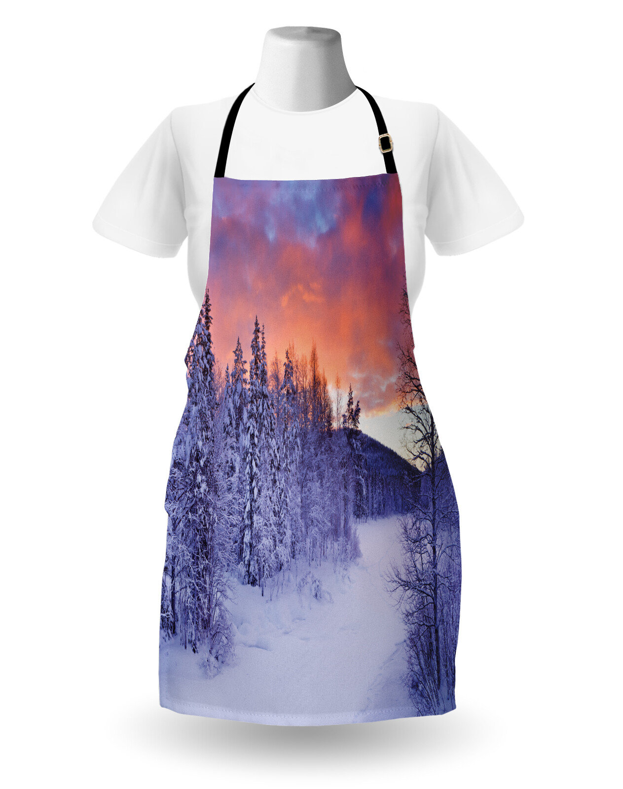 East Urban Home Winter Apron Unisex, Frozen River Sunrise, Adult Size ...