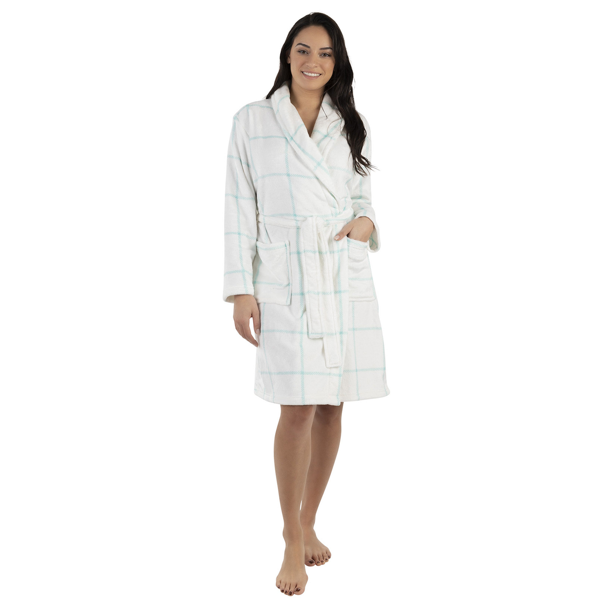 Safdie & Co. Inc. Premium Printed Flannel Bath Robe With Pockets For ...