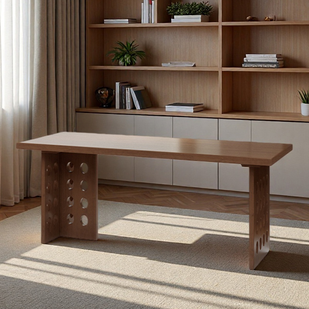Latitude Run® Simple desk with solid wood work surface | Wayfair